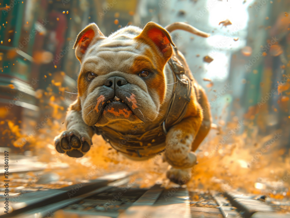 Dog Running on Train Track. Remarkable Scene Captured in a Candid ...