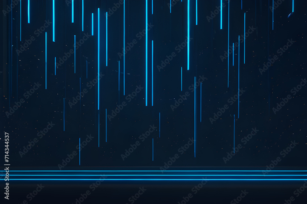 Cosmic Rain of Blue Meteors. essence of a celestial event, where a ...