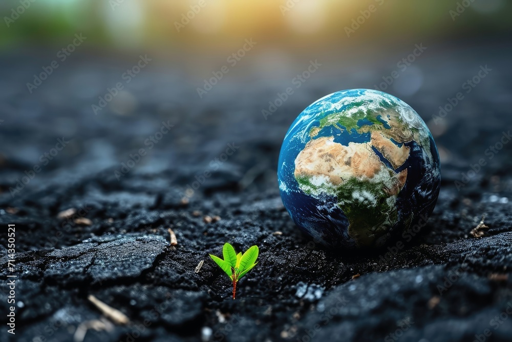 Earth day concept showing the drastic climate change. Stock ...