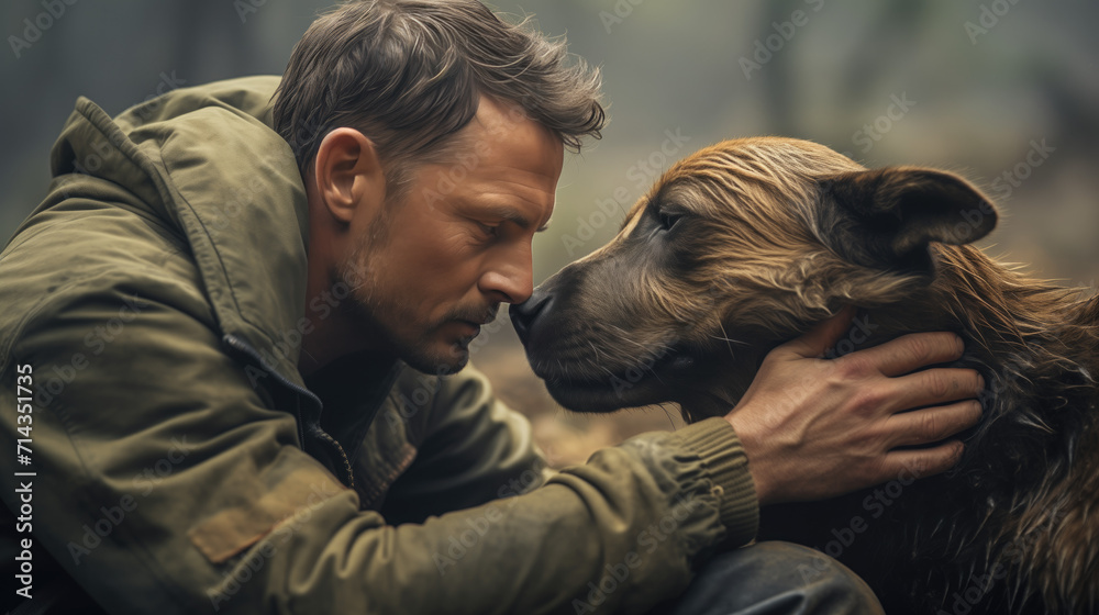 A wildlife conservationist caring for a rescued, endangered species ...