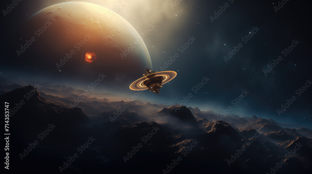 An inspiring photograph capturing a space probe on its mission to ...