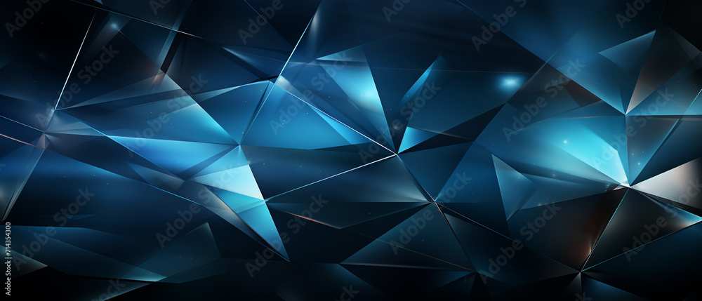 Intriguing abstract geometry: vibrant blue triangles form dynamic ...