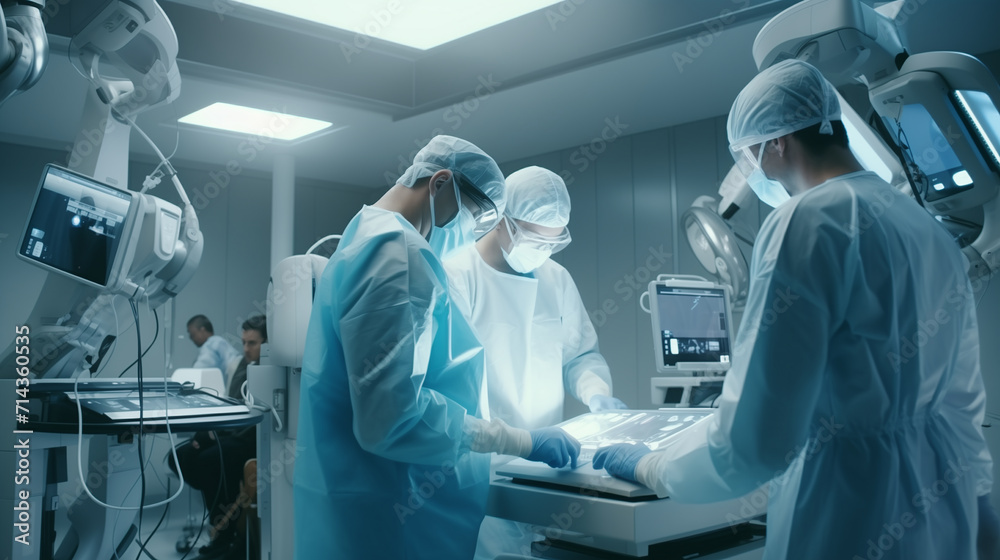 Operating room Doctor or Surgeon anatomy on Advanced robotic surgery ...