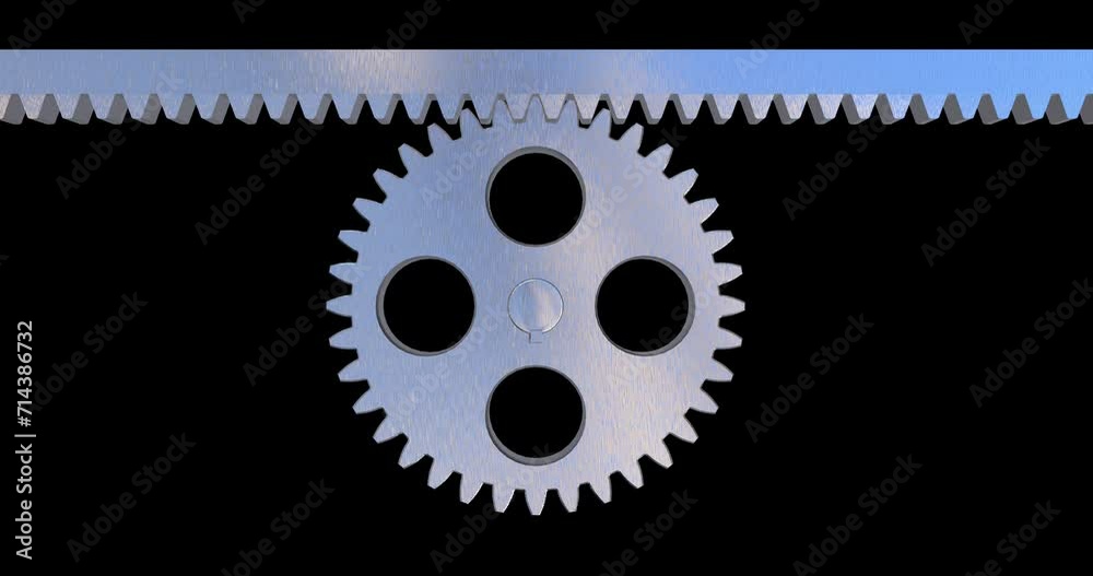Rack and Pinion gear animation. Mechanical design spur gears for ...