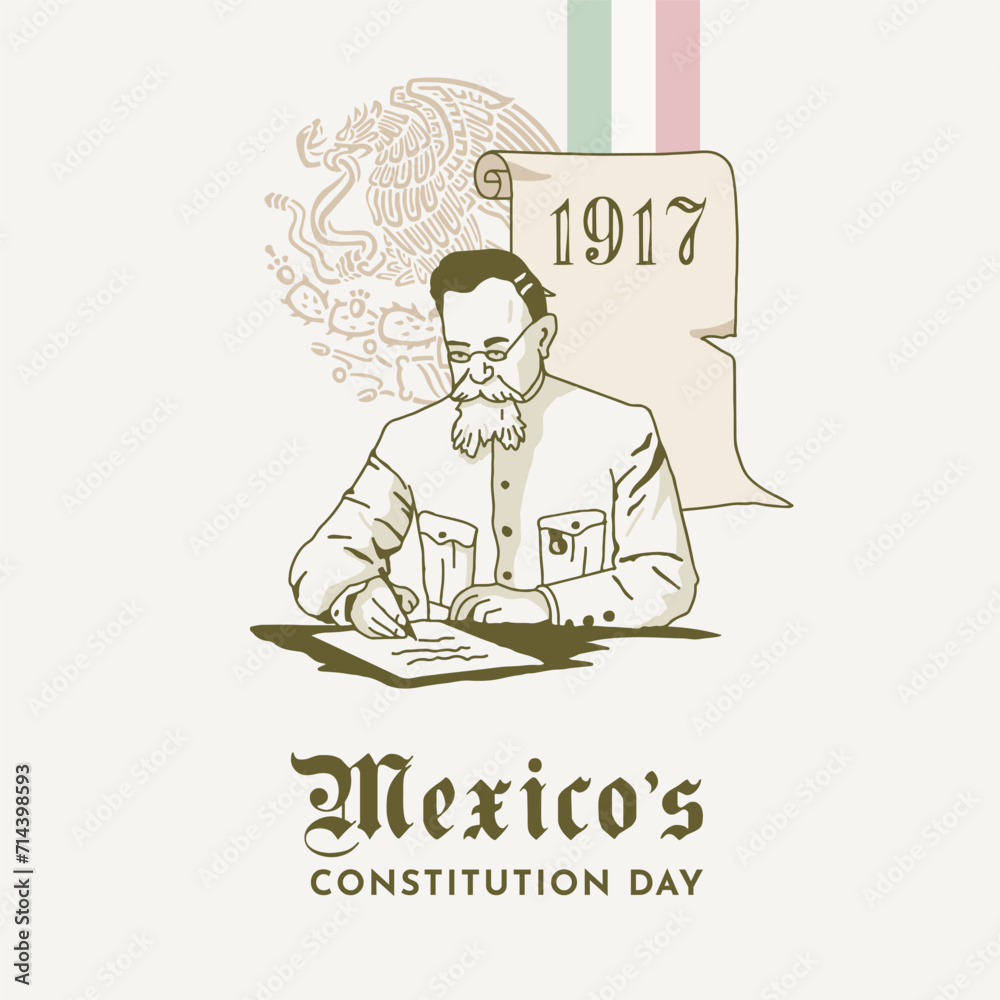 VECTORS. Editable banner for Mexico's Constitution Day. Featuring ...