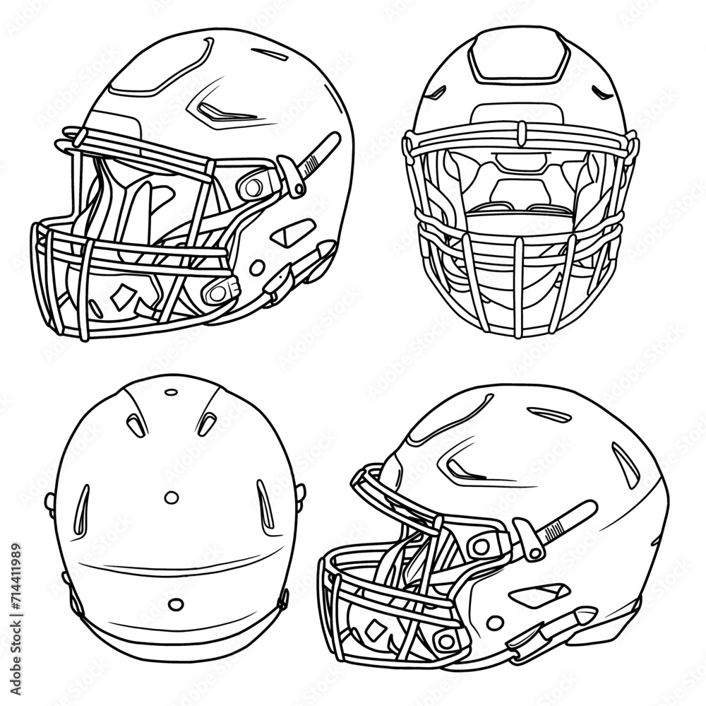 Template vector American football helmet, suitable for your custom ...