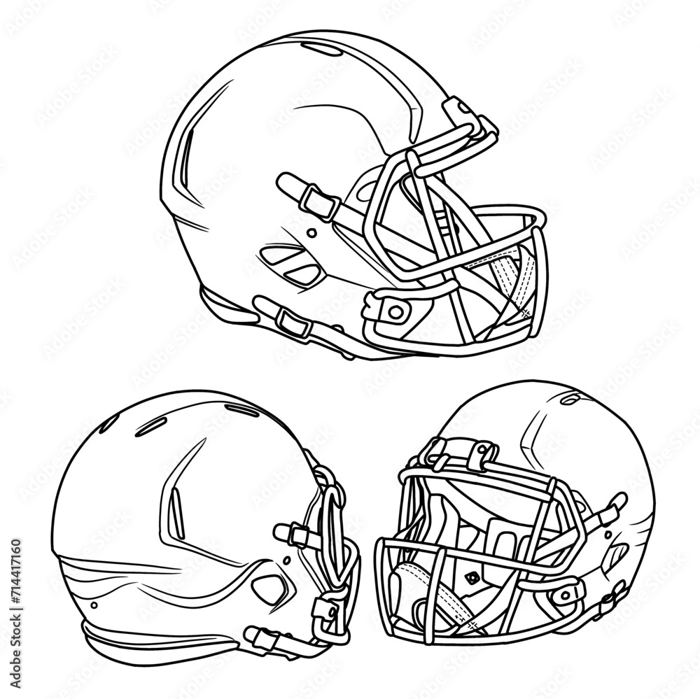 Template vector American football helmet line art, suitable for your ...