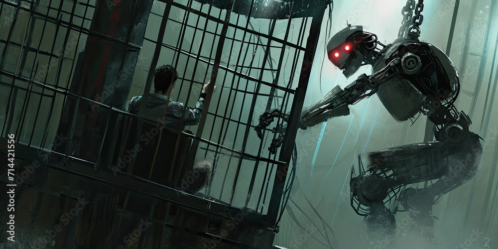 Robot prison human cage prisoner, AI, artificial intelligence dangers ...