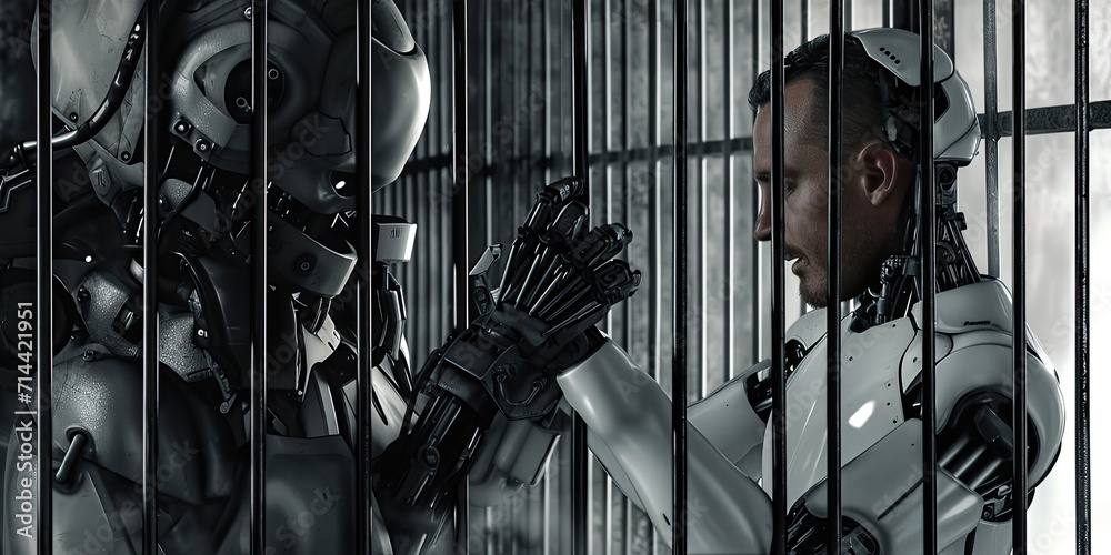 Robot prison human cage prisoner, AI, artificial intelligence dangers ...