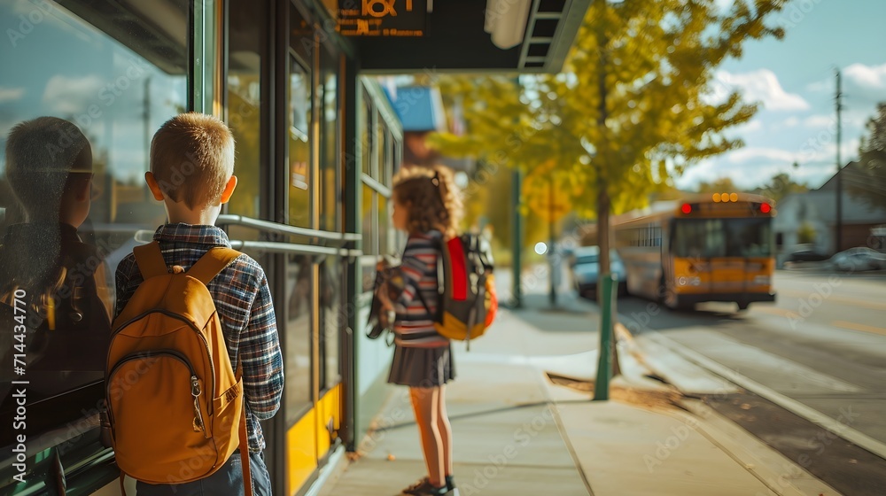 Back to school, Bus Stop Moments, Photograph kids waiting at the bus ...