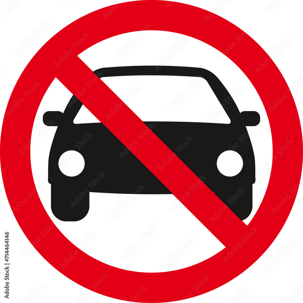 Vecteur Stock prohibiting thoroughfare for all motor vehicles, no drive ...