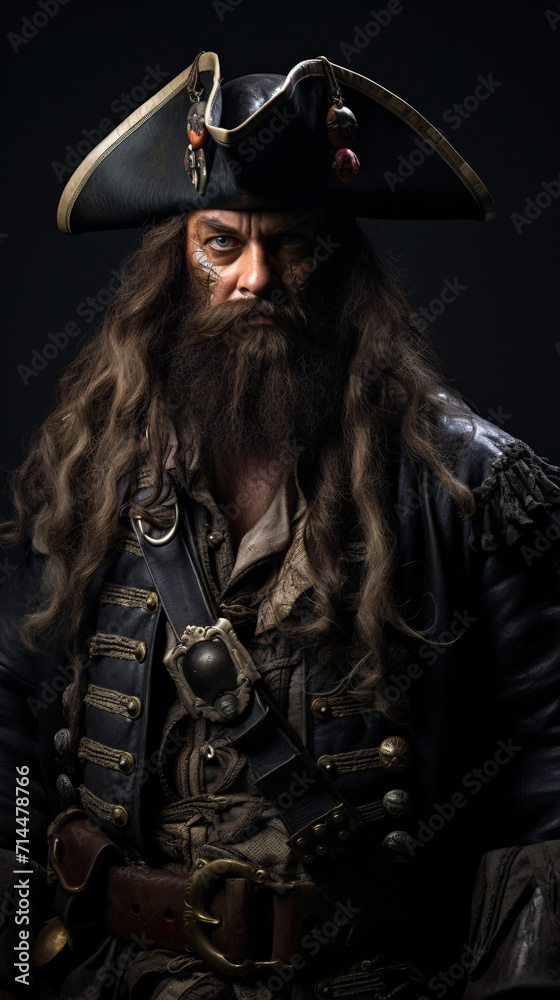 "Sail with the legendary pirate Blackbeard in this iconic illustration ...