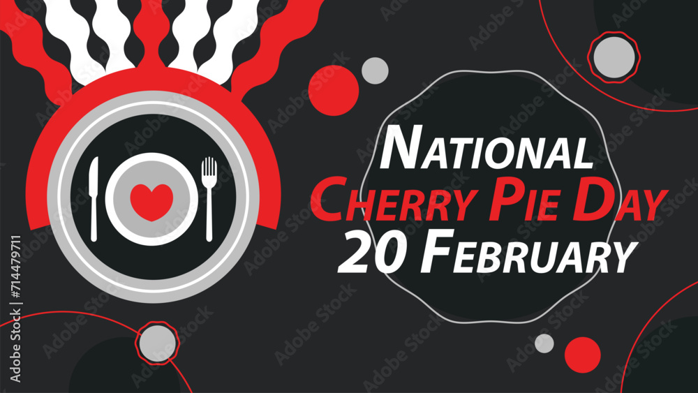 National Cherry Pie Day vector banner design. Happy National Cherry Pie ...