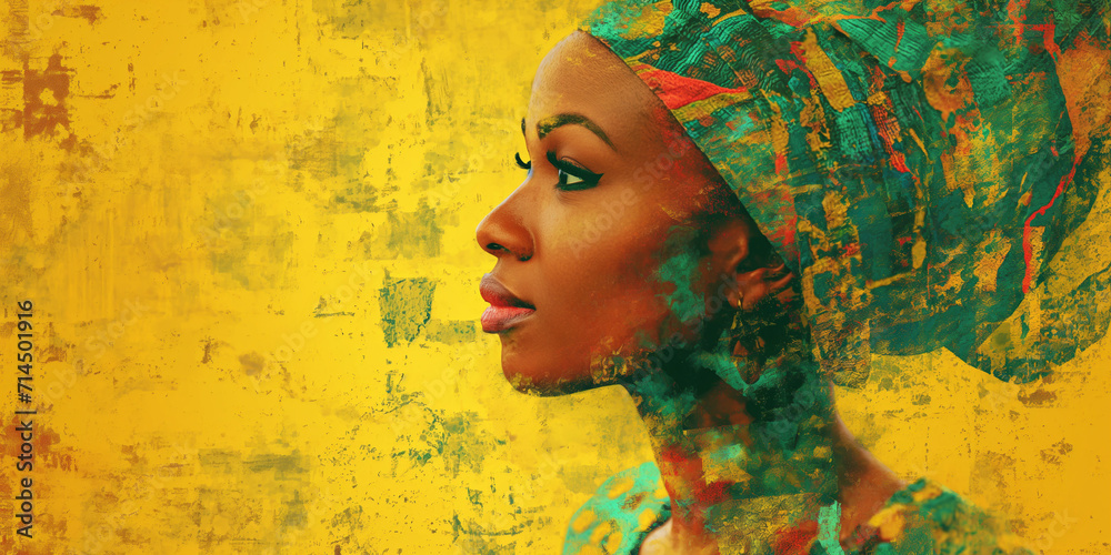 Image of an African woman in cultural attire, symbolizing celebration ...