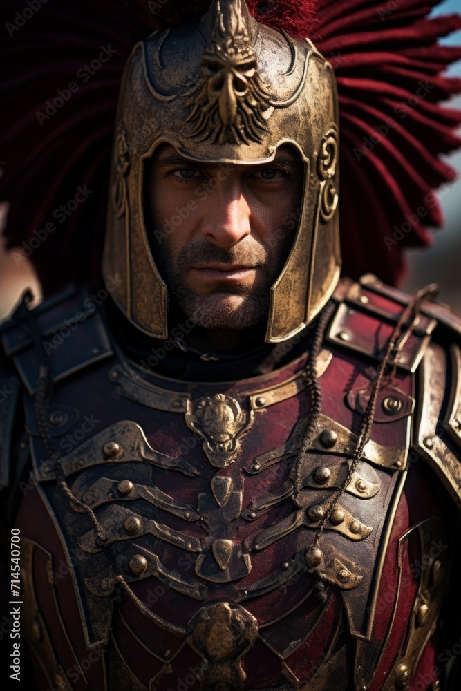 armed Roman legionaries. group of knights, with armor on, are standing ...