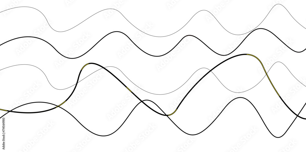 abstract wavy background. Thin line wavy background. Vector ...
