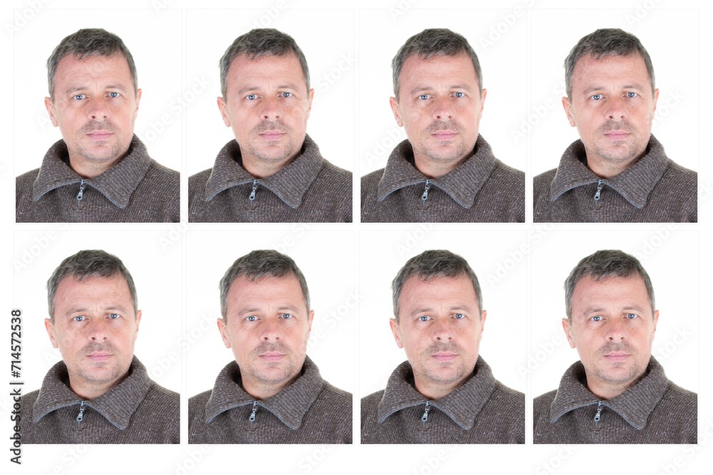 Male picture passport in serious portrait of adult man for id card Visa ...