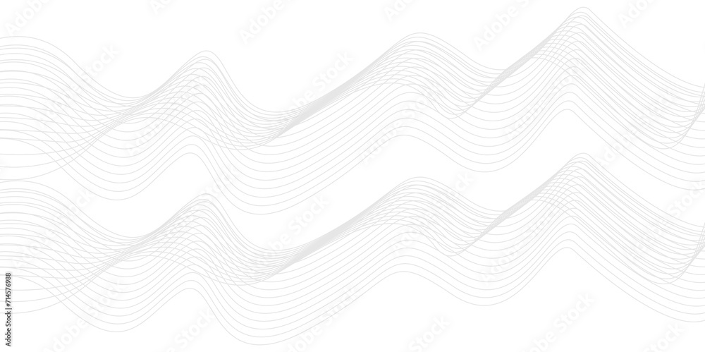 Abstract grey wave lines on transparent background. Tech, business ...