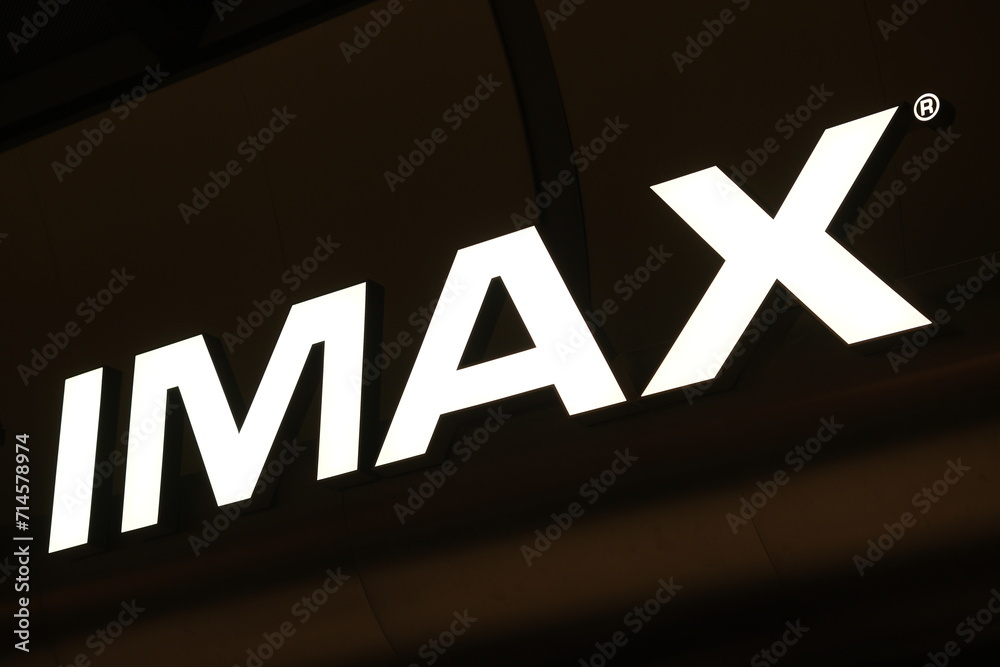 Shanghai,China-Jan.20th 2024: IMAX Corporation brand logo sign close up ...
