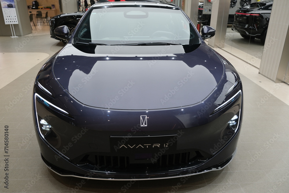 Shanghai,China-Jan.20th 2024: AVATR 12 electric car in store. EV by ...