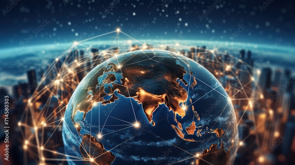Global network Stock Illustration | Adobe Stock