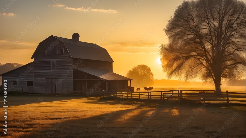 sunset at the beach The golden glow of a setting sun casting long ...