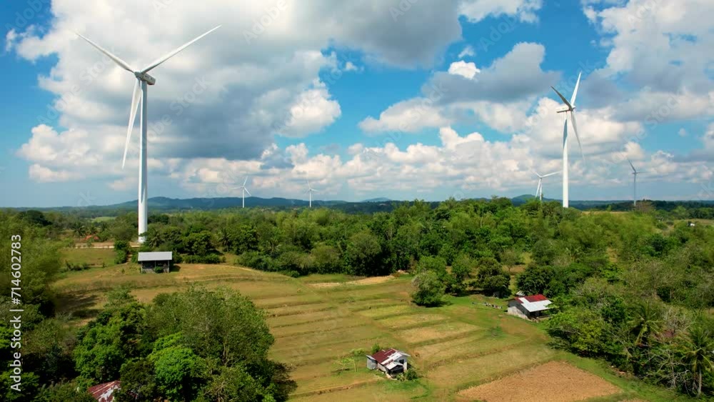 View of San Lorenzo Wind Farm in the island province of Guimaras ...