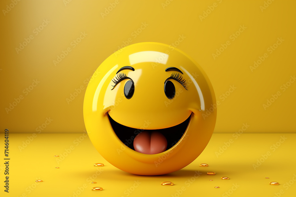 An illustration of a happy smiling emoji emoticon character, smiling ...
