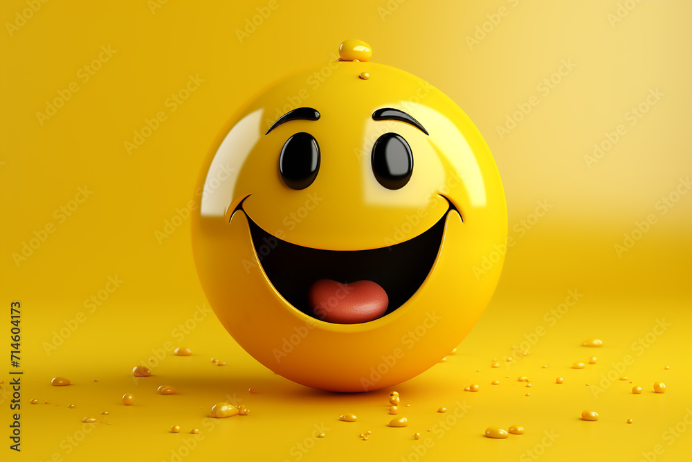 An illustration of a happy smiling emoji emoticon character, smiling ...