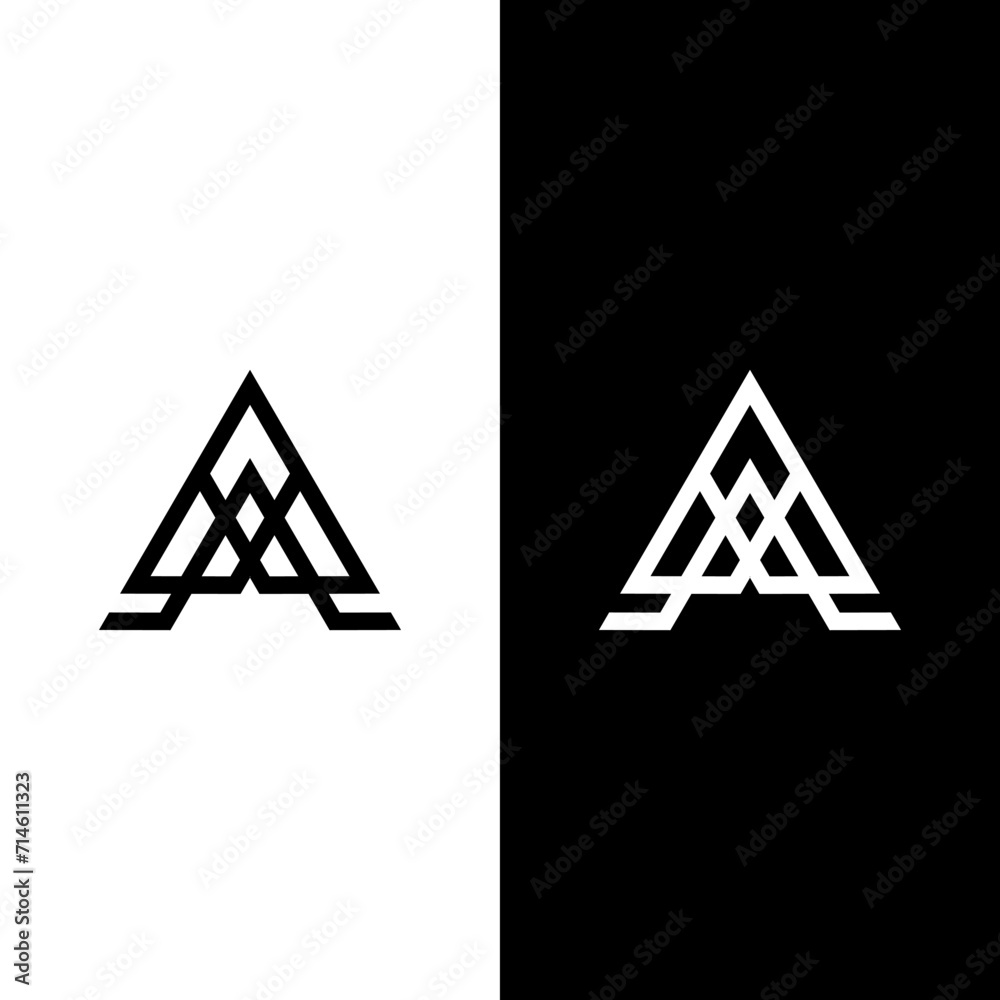 Letter A tech letter design. Technology abstract dot connection cross vector logo icon circle ...