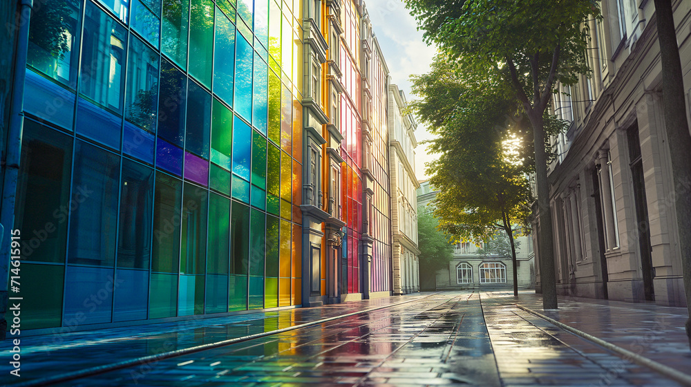 Modern Sustainable Architecture in Contemporary Downtown, Futuristic ...