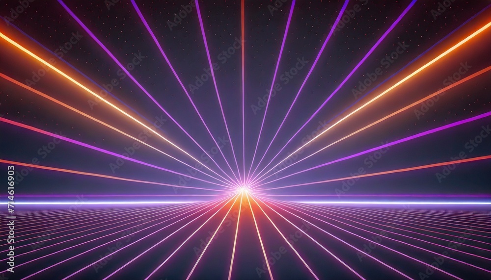 80s 90s retro glowing laser beam rays background Stock Illustration ...