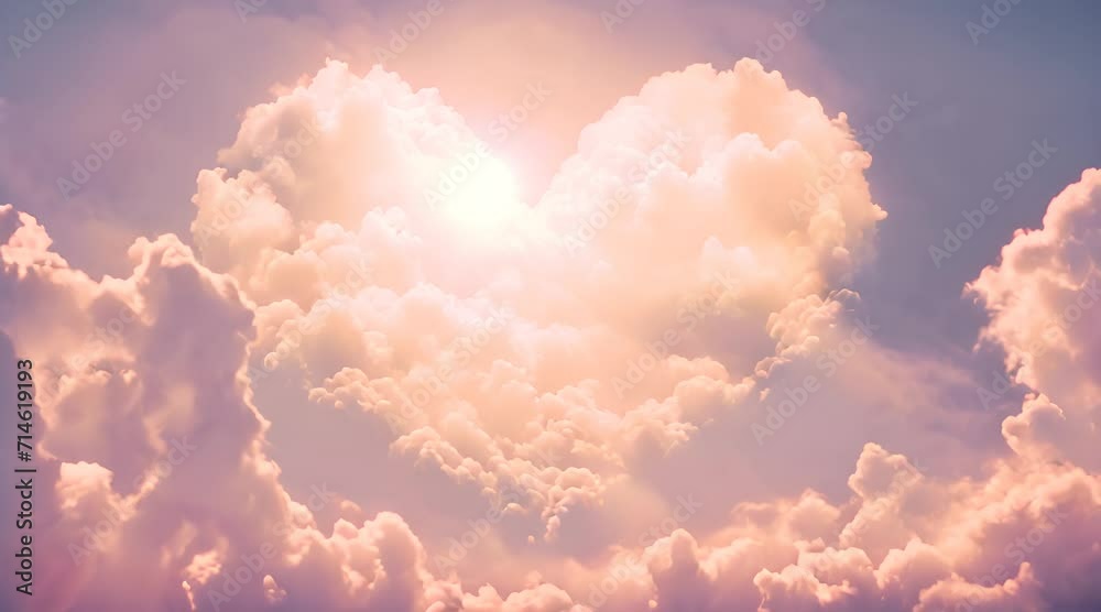 St. Valentine Day. Heart shaped cloud. Love in is the air. AI generated ...