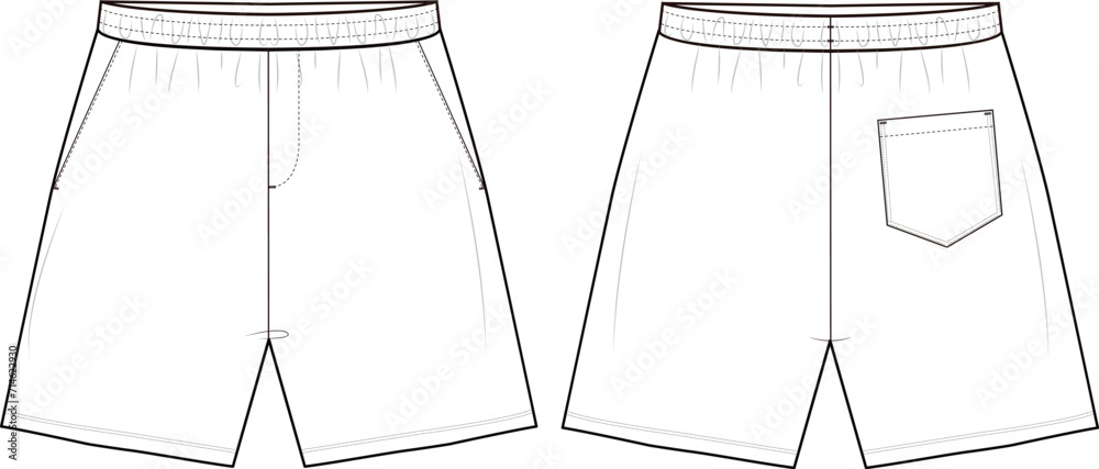 Sport Shorts technical fashion illustration.Sweat Short Pants fashion ...