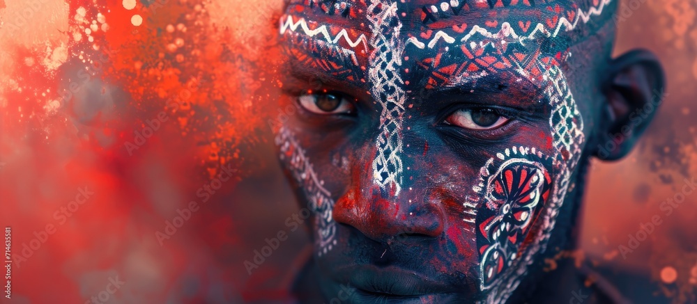 Perfect dissolution effect with ink texture depicting African man ...