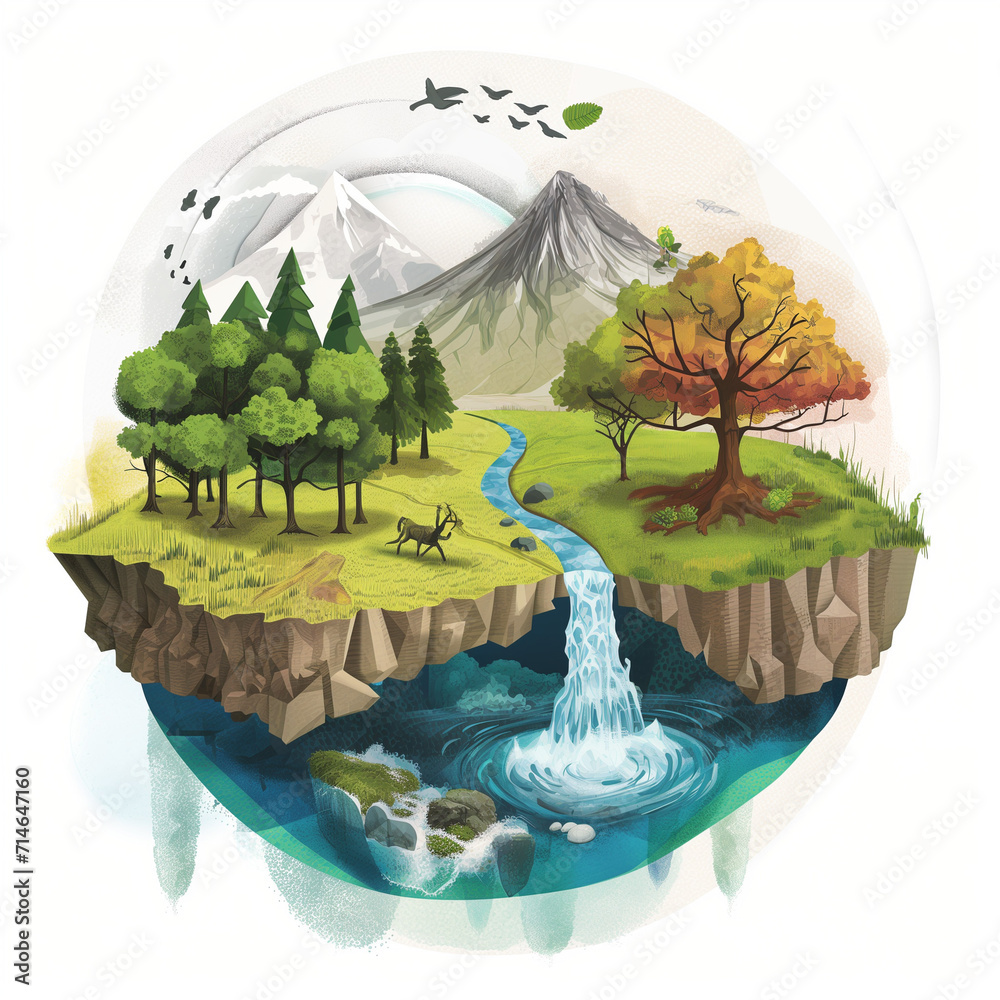 Visual depiction of the water cycle, emphasizing its vital role in ...