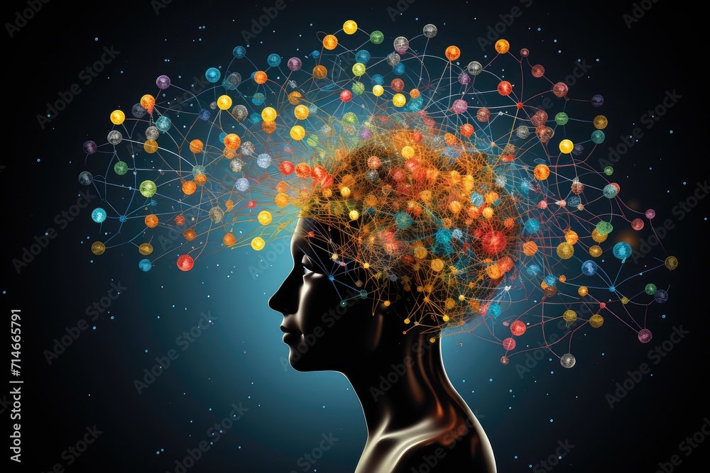 Colorful 3d scientific brain stimuli, neurovascular coupling central ...