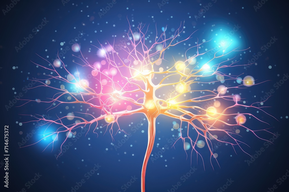 Colored brain neuron mind precision, Stereotactic human axon ...