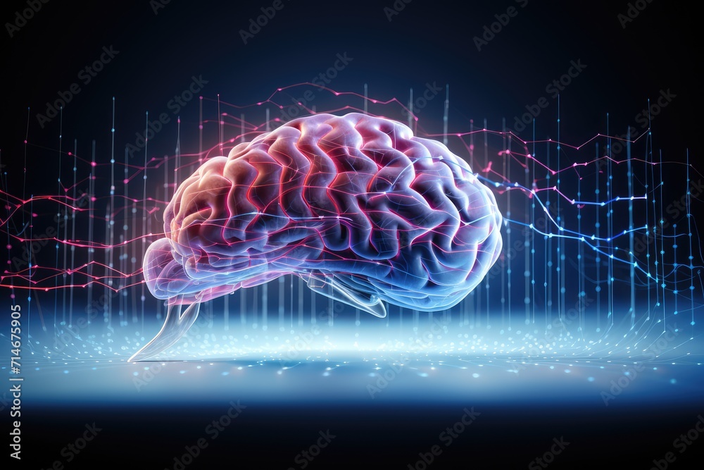 Colored brain neuron mind precision, Stereotactic human axon ...