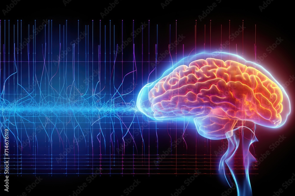 Colored brain neuron mind precision, Stereotactic human axon ...