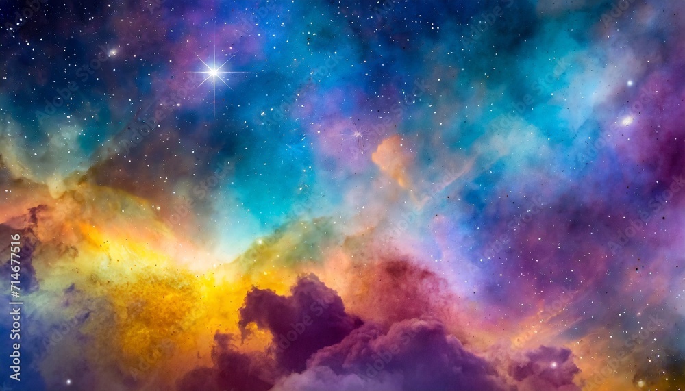 colourful cosmic galactic space background banner vibrant deep space ...