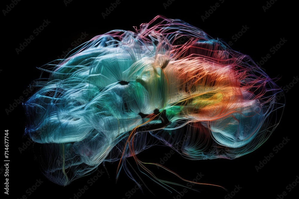 Colorful Human brain sponge, cognitive mental soak neurons. Neuronal ...