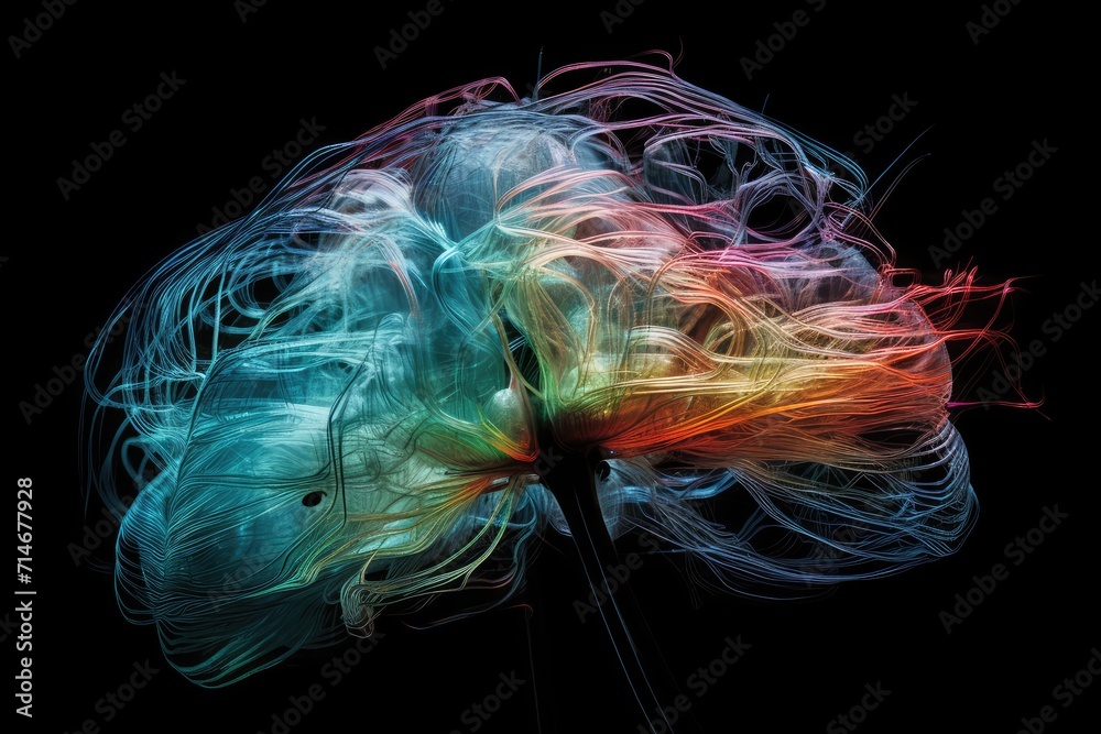 Colorful Human brain sponge, cognitive mental soak neurons. Neuronal ...