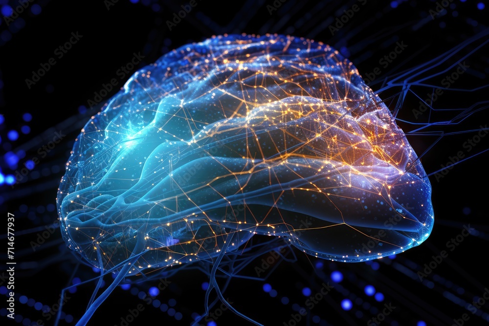 Colorful Human brain sponge, cognitive mental soak neurons. Neuronal ...