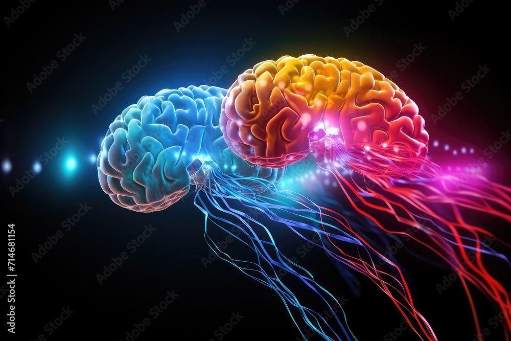 Brain love— dance of neurotransmitters. Amorous Love drug happy ...