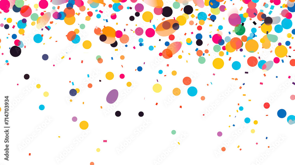 Colorful confetti border frame repeat pattern isolated on transparent background. PNG Stock ...