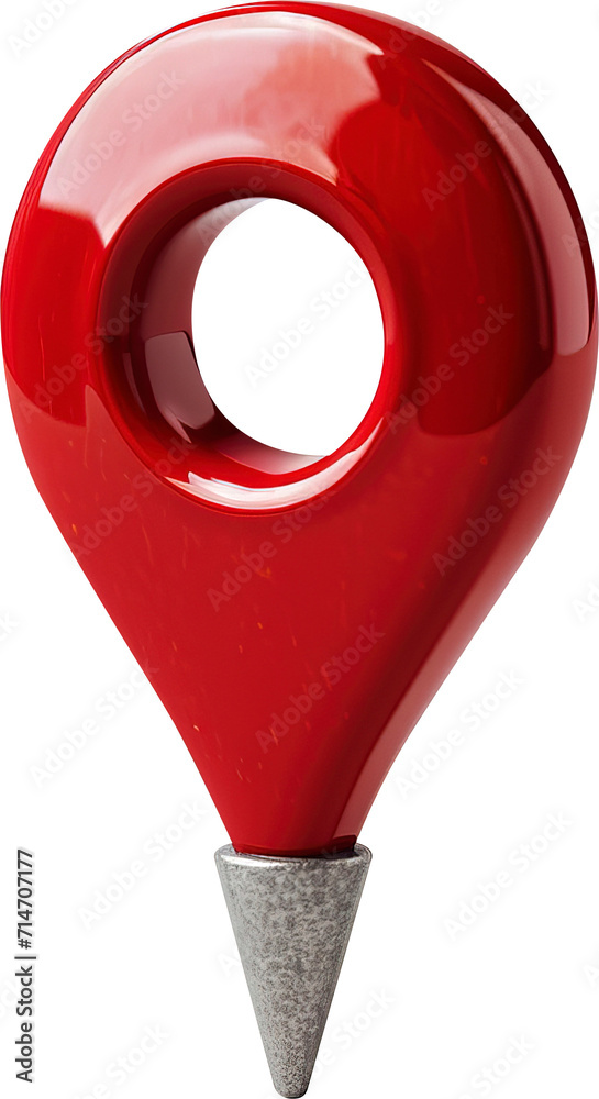 Point of location 3d icon. Pointer of map isolated on transparent background. Map marker sign ...