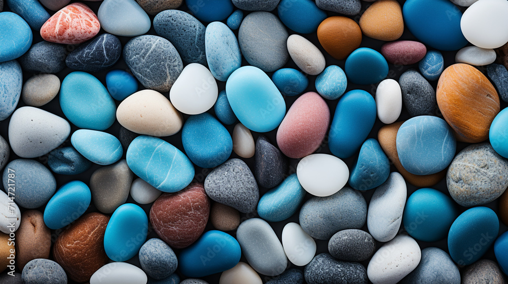 Abstract natural pebbles background. Blue gravel texture. Stone ...