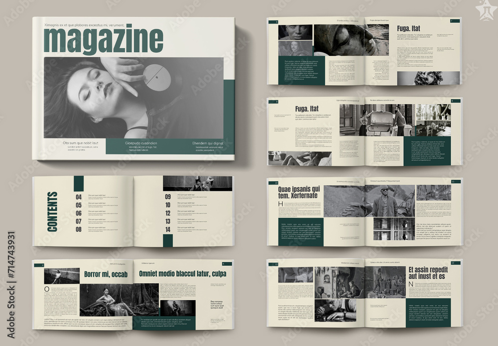 Magazine Landscape Layout Stock Template | Adobe Stock