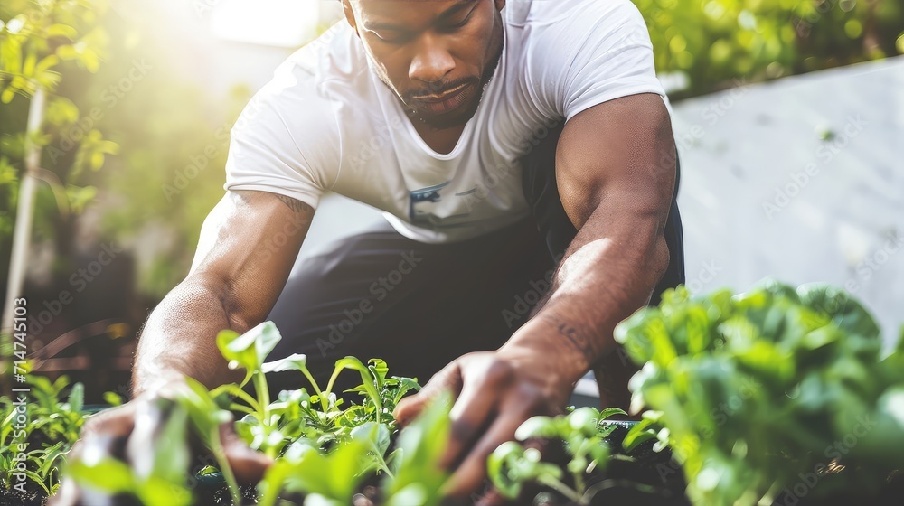 With each stroke of his hands, the man shapes his backyard garden into ...